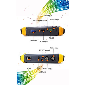 DiySecurityCameraWorld- 5 Inch CCTV Tester Monitor IV8W 8MP AHD 8MP TVI 8MP CVI CVBS Analog Security Camera Tester Video Monitor with PTZ Controller/UTP Cable Test/VGA HDMI Input