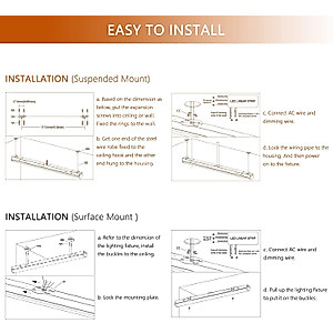 FAITHSAIL 8FT LED Shop Lights, 110W Linkable LED Strip Light, 13800LM, 1-10V Dimmable, 5000K, Commercial Grade Big Size 8 Foot Linear Ceiling Lighting Fixtures for Warehouse, Garage, Workshop, 2 Pack