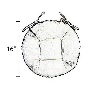 RSH Décor Indoor Outdoor Patio Furniture Set of 2 Tufted Bistro Round Chair Seat Cushion Pads with Ties ~ Available in 4 Sizes & Various Fabrics - 16" Gregoire Fresco Blue red Yellow Pink Floral