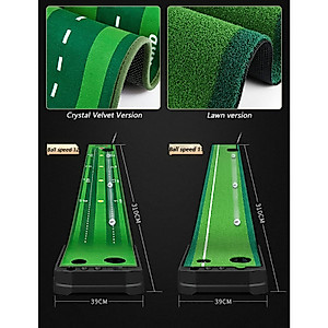 cghhome Golf mat, Indoor Golf Putting Practice, Home Simulation Turf Golf Training Blanket, Portable Mini Set, All-Round Electric Ball Return, Professional Golf Practice Equipment (Color : 2, Size :
