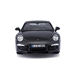 Bburago Diecast Model Car Porsche 911 Carrera S Black with Silver Wheels 1/24 21065