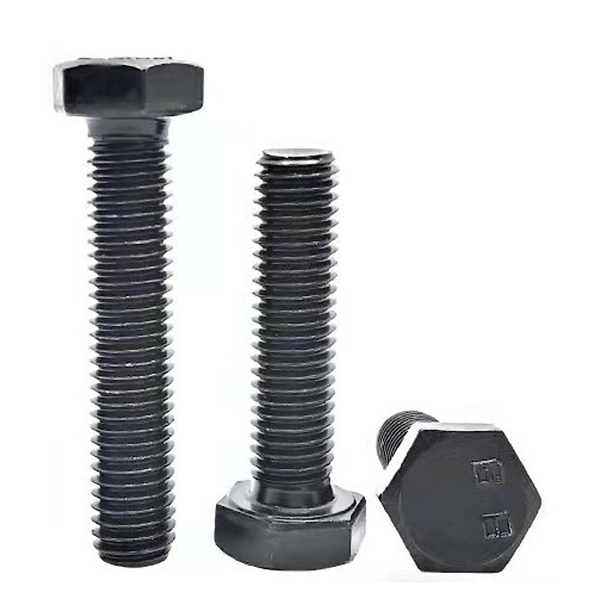 M14-2 x 70mm Carbon Steel Grade 8.8 External Hex Head Screw Bolts Metric Thread Hexagon Bolts Fastener for Hardware Furniture Machinery Black 4pcs