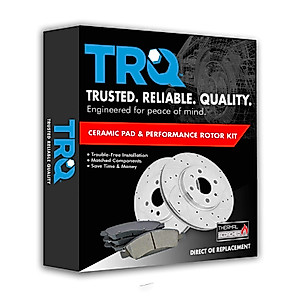 TRQ Front Ceramic Pads & Performance Rotors with Fluids for Nissan Infiniti New