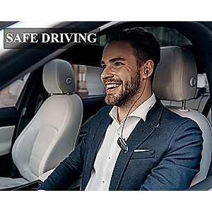 NILEWEI Bluetooth Headset Wireless Earpiece with Microphone for Cell Phones/iPhone/Samsung/Lg, HandsFree Calling Noise Cancelling, Bluetooth V4.1 Single Earbud for Office Trucker Driver(Retractable)