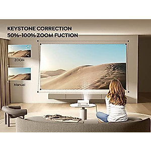 Projector with WiFi and Bluetooth, 9000L Portable Movie Projector 5G WiFi 1080P 4K Support, YABER V5 Mini Home Theater Projector with Tripod and Bag Compatible with Phone HDMI PC TV Stick