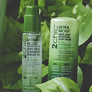 GIOVANNI 2chic Ultra-Moist Dual Action Protective Leave-In Spray - Protects from Heat Styling Breakage, Avocado & Olive Oil, Aloe Vera, Shea Butter, Botanical Extracts, No Parabens, Color Safe - 4 oz