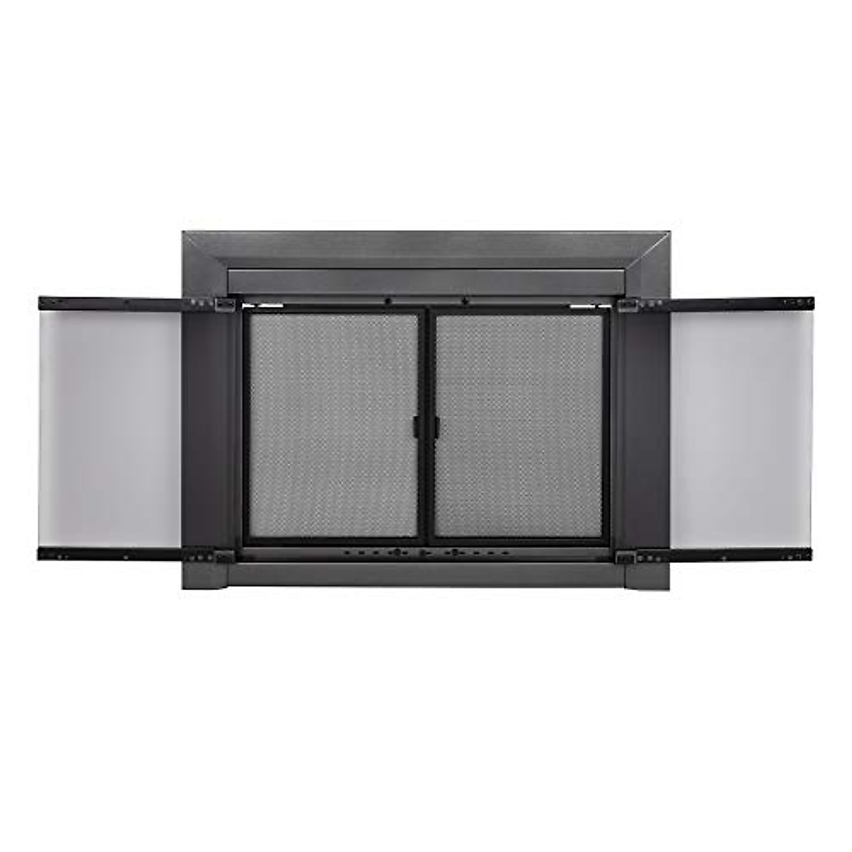 Pleasant Hearth CR-3400 Craton Fireplace Glass Door, Gunmetal, Small