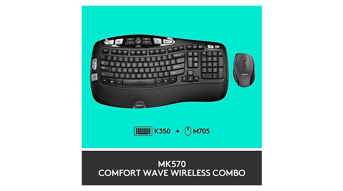 Logitech MK570 Wireless Keyboard and Mouse Combo - Comfort & Precision