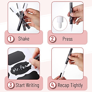 Mr. Pen- Chalkboard Labels, 100pc, Assorted Shapes, 1 White Chalk Marker and Small Towel, Labels, Label Stickers, Labels for Storage Bins, Sticker Labels, Bottle Labels, Food Labels, Jar Labels