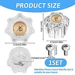 2PCS Faucet Handles Bathroom Sink Faucet Knobs Replacement Bathtub Hot and Cold Faucet Handle Faucet Rebuild Trim Kit in Clear Acrylic Compatible with Delta/LDR/Delex/Peerless MP54260 Faucets