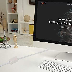 Uvital Phone Extension Cord 33 Ft, Telephone Cable with Standard RJ11 Plug and 1 in-Line Couplers and 20 Cable Clip Holders, White