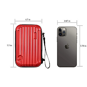 N11 SenYang Hard Shell Cosmetic Case,Carrying Hard Bag, Protective Storage Case Bag for Toiletry, Beauty Makeup, Electronic Accessories, Overnight Travel Water Resistant Crash Proof (Red)