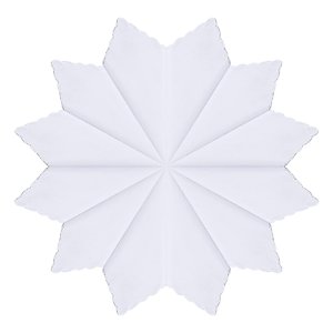 GB Women's 100% White Cotton Handkerchiefs with Wavy Edge for Embroidery and Tie Dye 12 Pieces