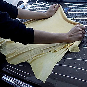 (1 Pack) Car Natural Chamois Cleaning Cloth, AutoCare Genuine Deerskin Leather Auto Car Wash Drying Towel,Super Absorbent (60 x90 cm)