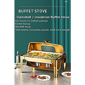Electric Buffet Server,Food Warmer Tray, Adjustable Temperature, Portable Chafing Dish, Catering Buffet Serving Tray,Stainless Steel Material,uitable for Hotels, Restaurants, Parties