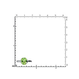 Silvershake 2.46ct. 10X8mm Natural Oval Shape Peridot White Gold Plated 925 Sterling Silver Solitaire Ring Size 10