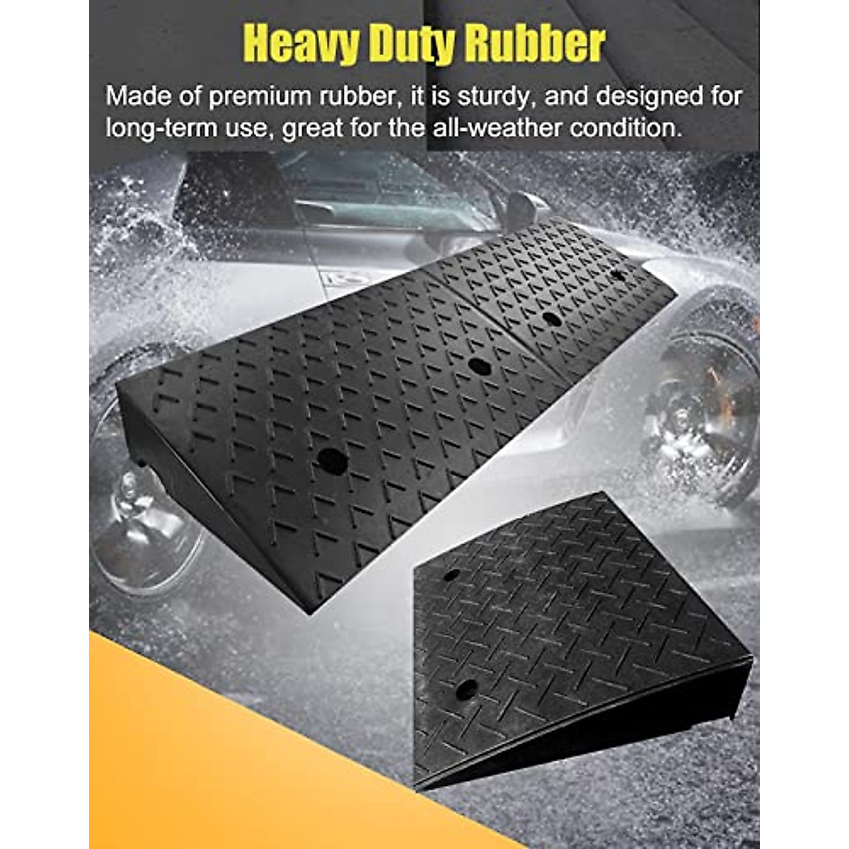 Threshold Ramp, Barrier-Free Transition Rubber Ramp for Door Threshold Wheelchairs Driveway, Indoor Outdoor Garden Steps Auxiliary Curb Ramps, 5 6 7 8 9 10 11 12 13 14 15cm Tall (Size : 5cm/1.9in)