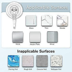 VIS'V Suction Cup Hooks, Small Clear Heavy Duty Vacuum Suction Cups with Hooks Removable Window Glass Door Suction Hangers Reusable Suction Cup Holders for Kitchen Bathroom Shower Wreath - 2 Pcs