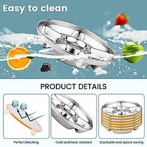 YENXIKU Divided Serving Tray with Lid, Stainless Steel Veggie Tray with Plastic Lid, Reusable Vegetable Platter, Snack Tray, Snackle Box for Party, Easy to Clean (6 Compartments, 60oz)