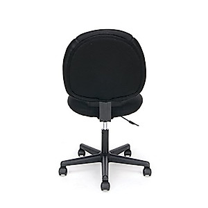 OFM ESS Collection Upholstered Armless Swivel Task Chair, 22.75in. D x 24.50in. W x 34in. - 39in. H, Black