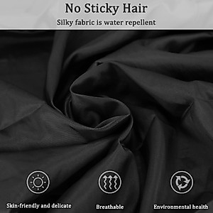 Exttlliy Chameleon Fabric Salon Smock Professional Stylist Jacket Waterproof Haircut Cape Barber Apron (Black, L)