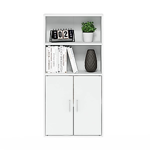 Furinno Pasir 4-Tier Storage Bookcase, Bookshelf, Multipurpose Shelf, White