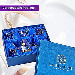 Pretty Glass Tea Sets for Women, Small Coffee Espresso Shot Tea Cups of 4, Flower Teapot and Cup Set, Clear Tea Kettle, Fancy Tea Set for Adults Girls Kids Tea Party, Gift for Women Mom Wife Christmas