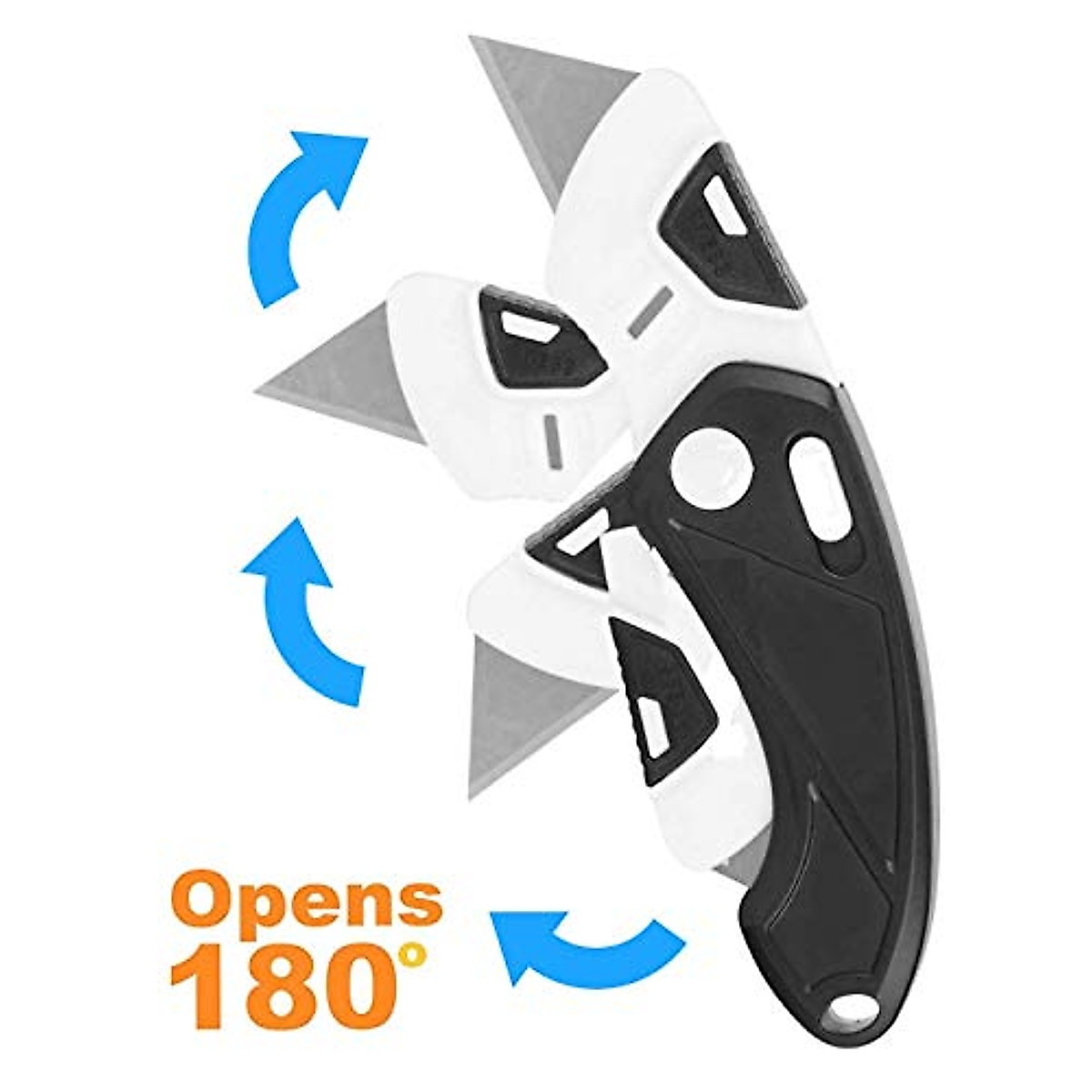 3 pcs Folding Lock Back Utility Knife, Compact Box Cutter with Lock Back Release and Quick-Change Mechanism, Heavy Duty Cardboard Cutter