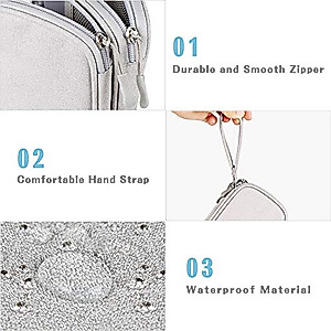 FYY Electronic Organizer, [2 PCs] Travel Cable Organizer Bag Electronic Accessories Carry Case Portable Waterproof Double Layers Storage Bag for Cable, Charger, Phone, Earphone, Small Size-Grey+Grey