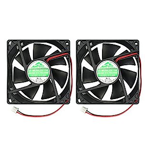 Security-01 80mm by 80mm by 25mm 8025 12V DC 0.20A Dual Ball Bearing Brushless Cooling Fan 2pin AV-F8025MB UL CE (Pack of 2)