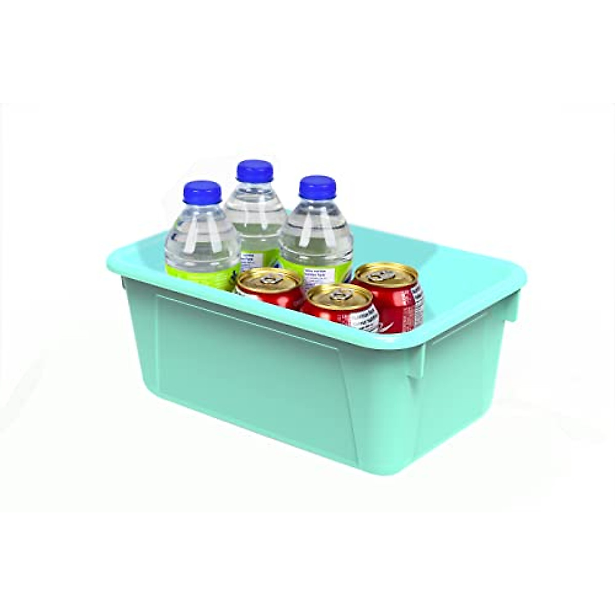 Storex Small Cubby Bins, Pack of 5, 12.2 x 7.8 x 5.1 Inches, Teal (62420U05C)