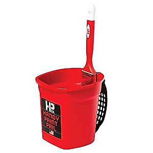Handy Paint Pail, Holds 32-fl oz of Paint or Stain, Efficient for Clean-ups and Quick Color Changes with Integrated Magnetic Brush Holder