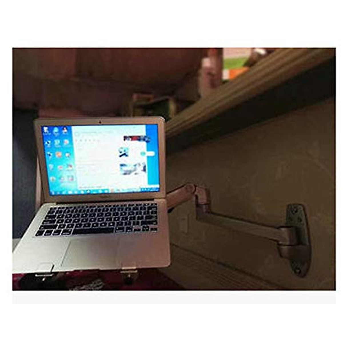 XSJ8012WT Aluminum Alloy Mechanical Spring Arm Wall Mount Laptop Holder Full Motion Laptop Mount Arm Monitor Holder Laptop Stand (Black)