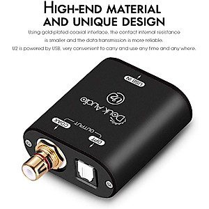 Douk Audio U2 XMOS XU208 Digital Interface, USB to TOSLINK Coaxial/Optical Audio Adapter, for DAC/Preamp/Amplifier, Support PCM & DSD64 (Upgrade Version)