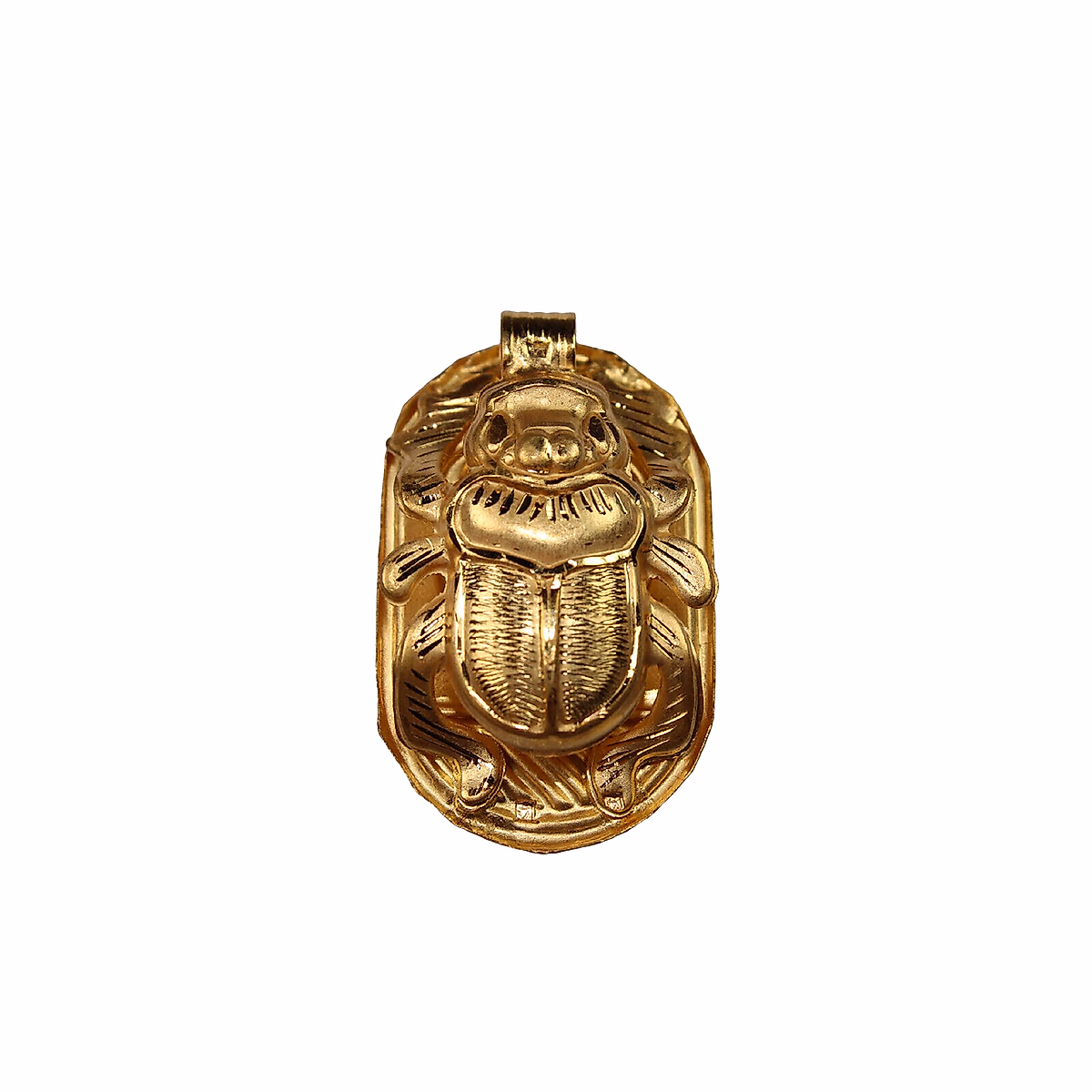 FAMA.store Egyptian jewelry pendant Scarab 18K yellow Gold DOUBLE SIDE Pharaonic 5.25 Gr handmade in egypt