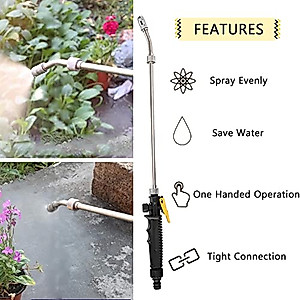 Watering Wand, Water Sprayer, G3/8in Dn10 2-in1 High Pressure Adjustable Water Sprayer Flower Watering Nozzle 22.8in For Gardens Orchards Greenbelts