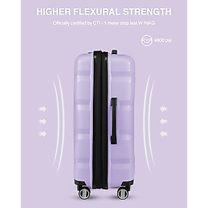 LUGGEX Purple Luggage Sets 3 Piece for Women - Expandable Carry on Luggage Set with Spinner Wheels - Lightweight Fashion Travel Companion