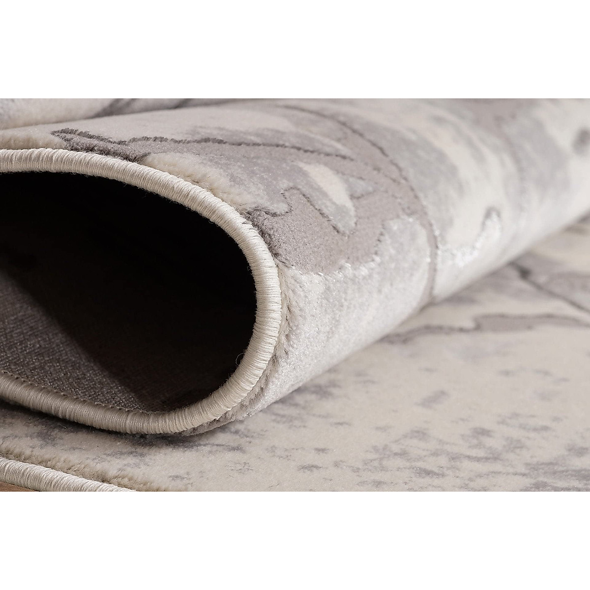 Ladole Rugs Modern Jute Backing Boundless Rustic Area Rug - Durable Home Decor 3x5 Carpet for Living Room, Bedroom, Patio, Balcony, and Office - Ivory, 4x6 (3'11" x 5'3", 120cm x 160cm)