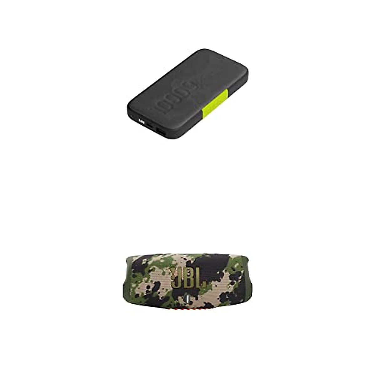 JBL Charge 5 - Portable Bluetooth Speaker with IP67 Waterproof and USB Charge Out, 12 Hours of Playtime and InfinityLab InstantGo 10000mAh Wireless Power Bank (Camo/Black)