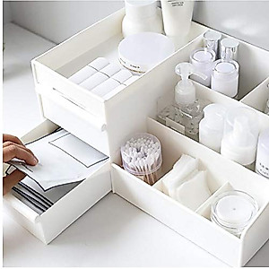 Makeup Organizer Uncluttered Designs Makeup Organizer with Drawers Cosmetic and Jewelry Storage Display Boxes for Vanity Skin Care Products White S 1pc