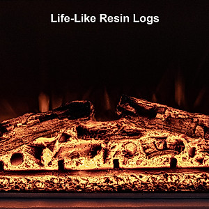 Rodalflame 50" Wide Electric Fireplace Inserts with Adjustable Flame Colors, Fireplace Heater with Touch Screen & Remote Control, Recessed in Wall, 750/1500W, Timer