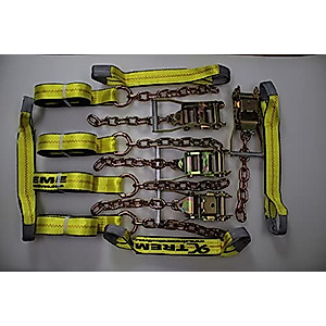 Xtreme 8 Point Roll Back Tie Down System Chain Ends for Car Hauler Carrier Tow Truck Flatbed