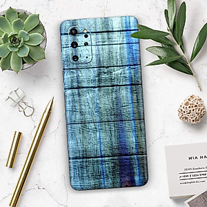 DesignSkinz Blue and Green Tye-Dyed Wood | Protective Vinyl Decal Wrap Skin Cover Compatible with The Samsung Galaxy Note 8 (Full-Body, Screen Trim & Back Glass Skin)