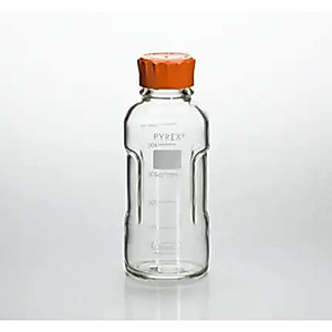 Pyrex 1399-125CN-M Slim line Media Bottle Easy Pour Corning 125ML Ca, Glass (Pack of 4)