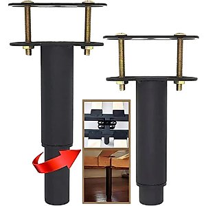 2Pcs Adjustable Height Center Support Leg for Bed Frame, Bed Frame Support Leg for Wooden Slats and Metal Bed Frame for Sofa Cabinet Replacement Parts (Height: 5.1 to 9.6 inch)
