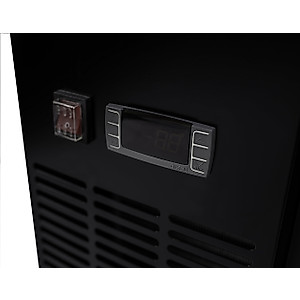 72" Commercial 3 Door Back Bar Beer Bottle Beverage Can Cooler Refrigerator, Black, with Stainless Steel Top and Glass Doors