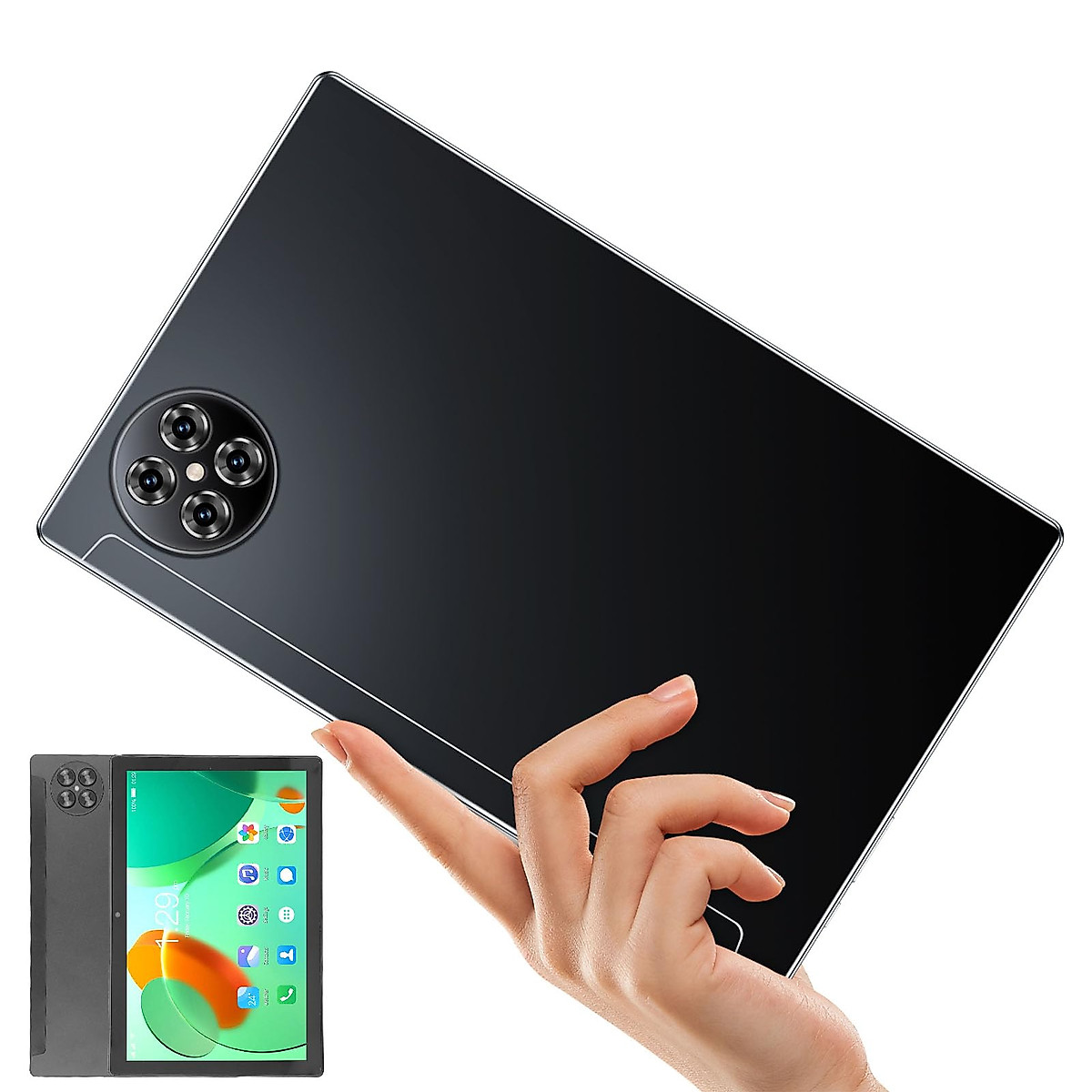 DAUZ 10.1 Inch Tablet, 5.0 8GB 256GB 2 in 1 Portable Tablet 5G WiFi 100‑240V for Travel for Android 12.0 (US Plug)