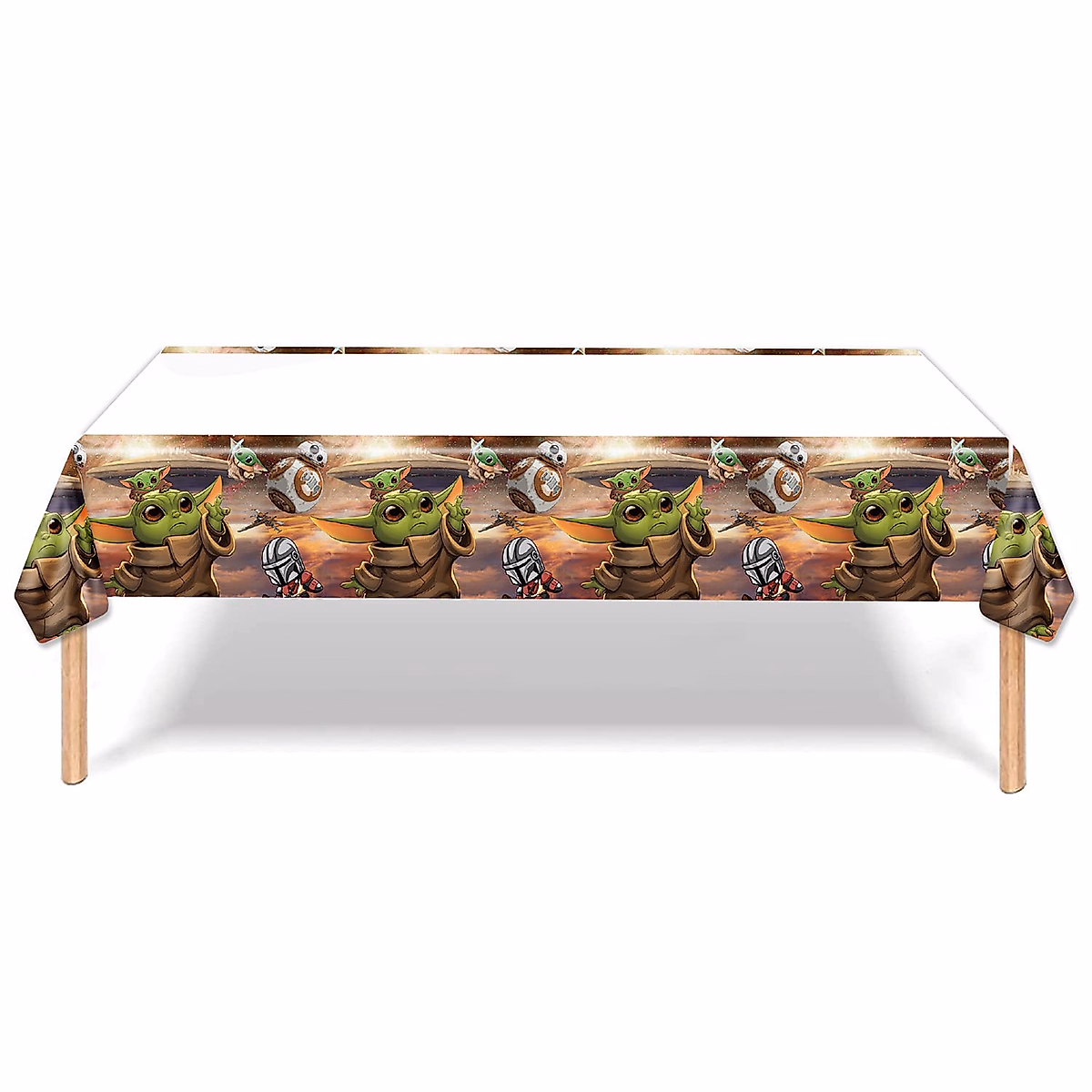Omto 1pcs Baby Yoda Tablecloth Disposable Tablecover Birthday Party Supplies and Decorations for Kid Boy Baby Shower Rectangle Tables 70"X42",1 Pack