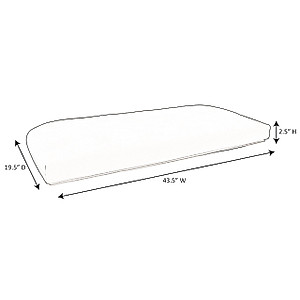 Naturesroom Sunbrella Patio Cushions -Wicker Settee - 43.5" W x 19.5" L x 3" T, Outdoor Bench Cushion with Comfort, Style & Durability Designed for Outdoor Living - Made in The USA