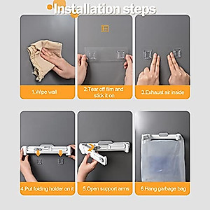 nediea Cabinet Trash Bag Holder, Collapsible ABS Garbage Bag Rack for T-Shirt Bags, Hanging Shopping Bag Holder for Kitchen Cupboard, Under Sink, Bathroom, Bedroom, Toilet, RV (White)